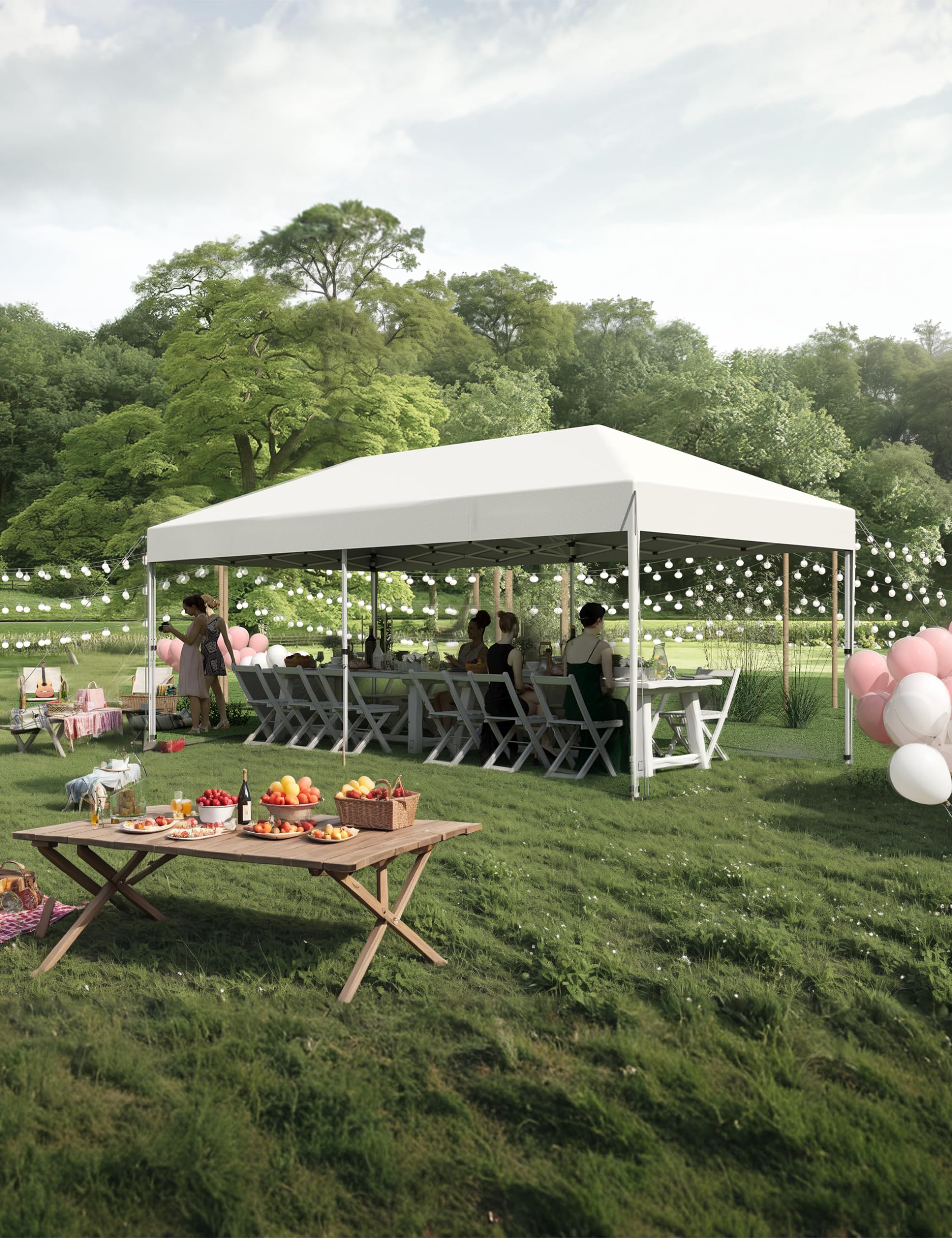GAOMON 3M*6M Pop Up Canopy Heavy Duty & Waterproof Canopy Without Side