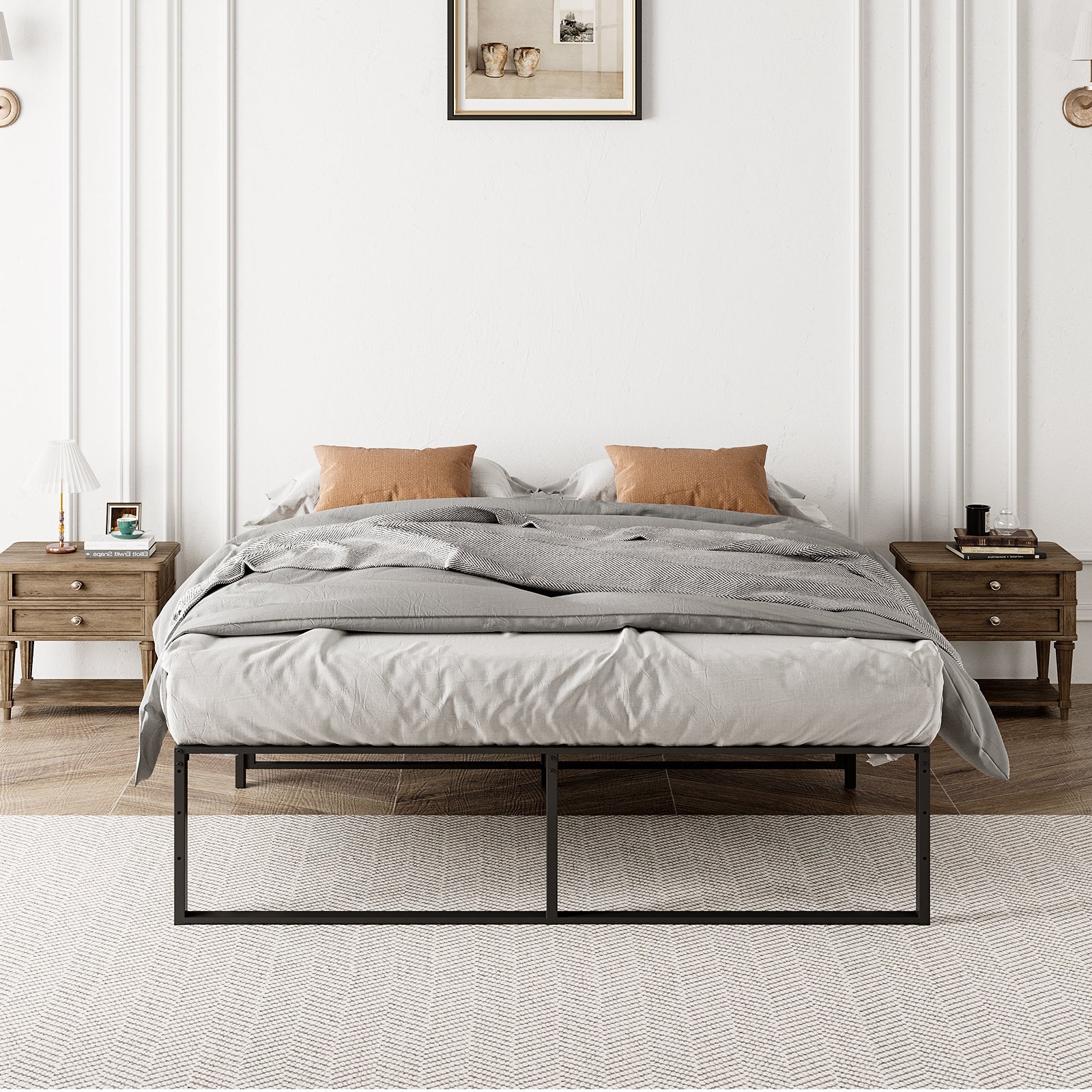 GAOMON 13.9 Inch Full Size Metal Bed Frame Heavy Duty Metal Platform w