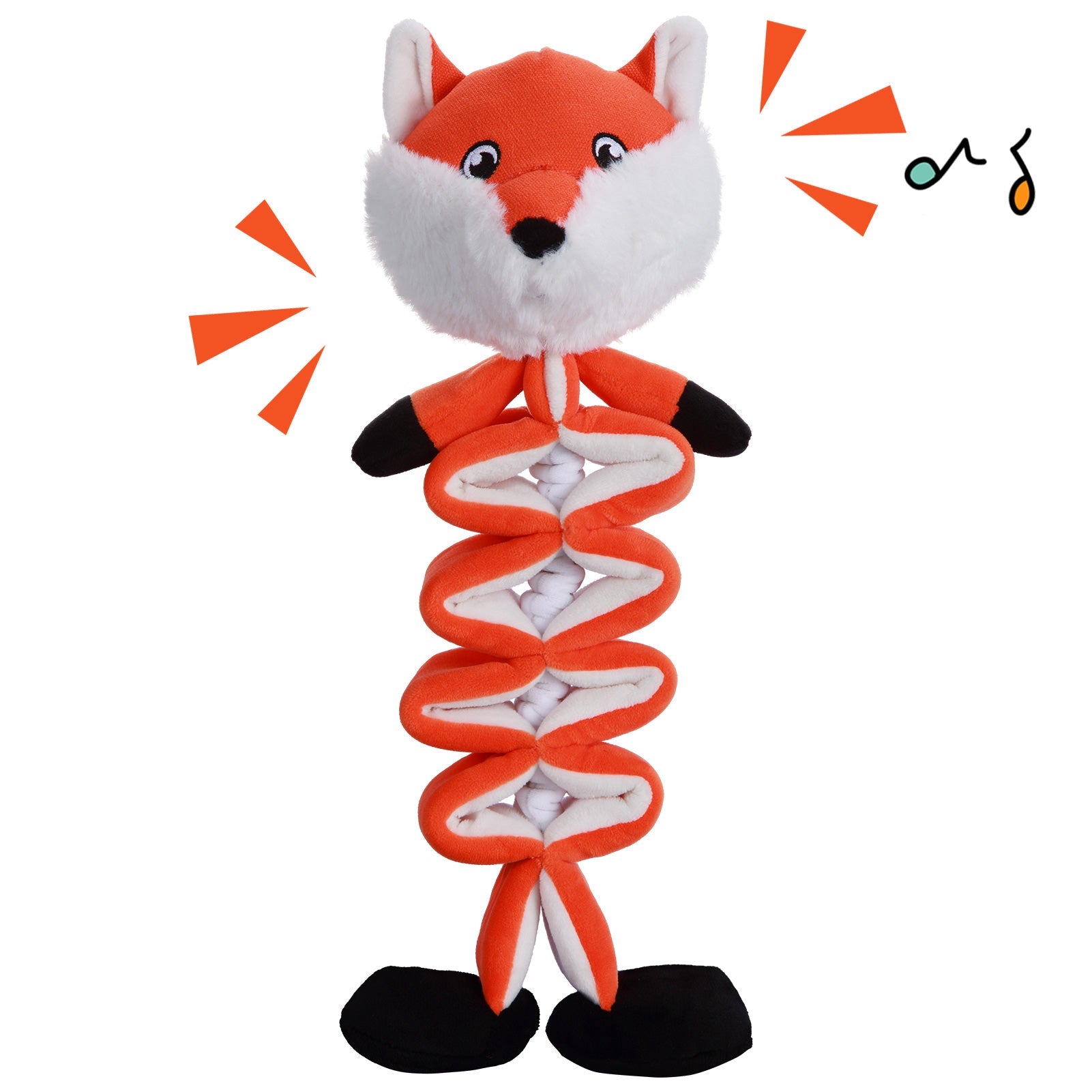 GAOMON Squeaky Plush Toys Cute Fox-Shaped Elastic Chewing Toys
