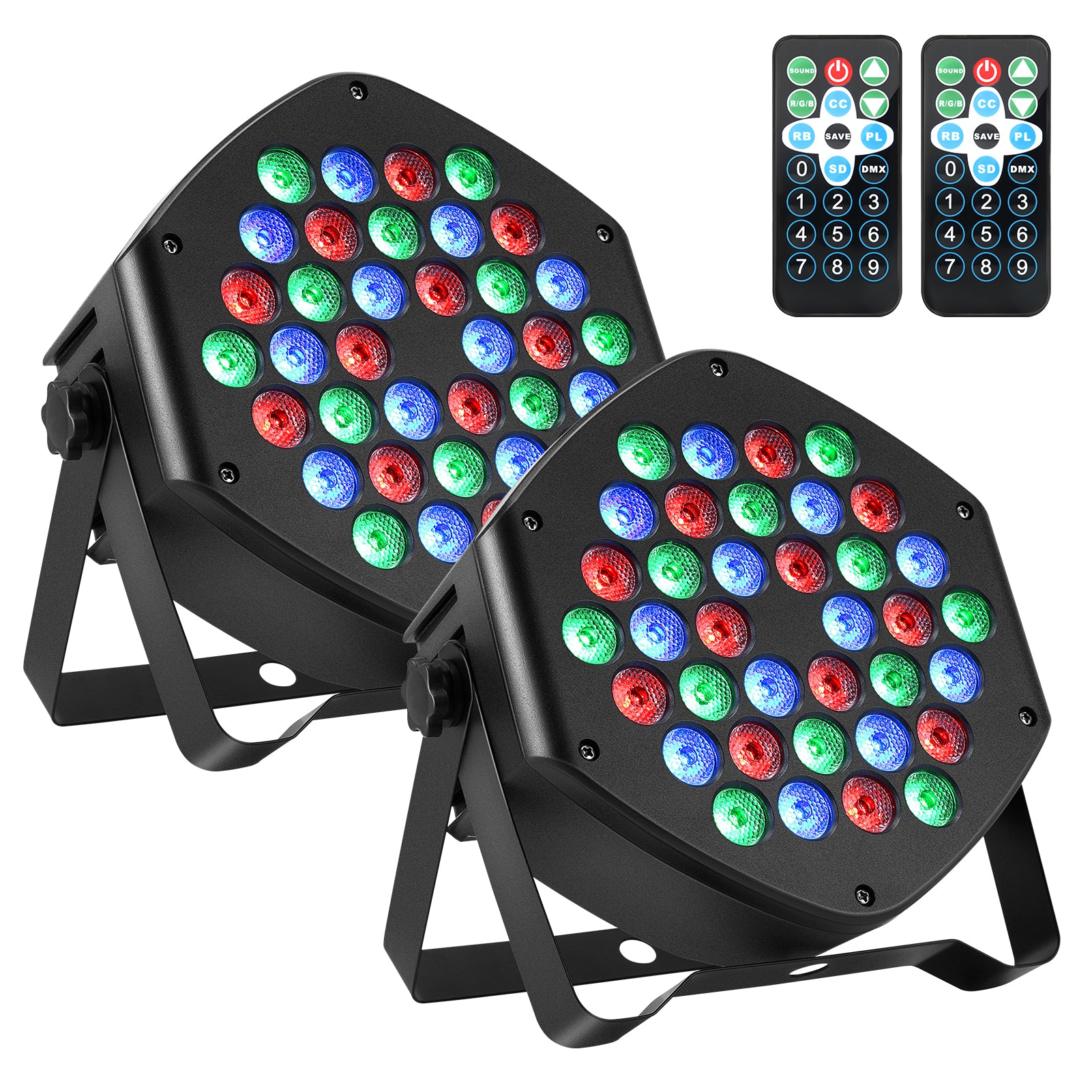 GAOMON Party Lights 2 Packs 36 LED RGB Stage Lights