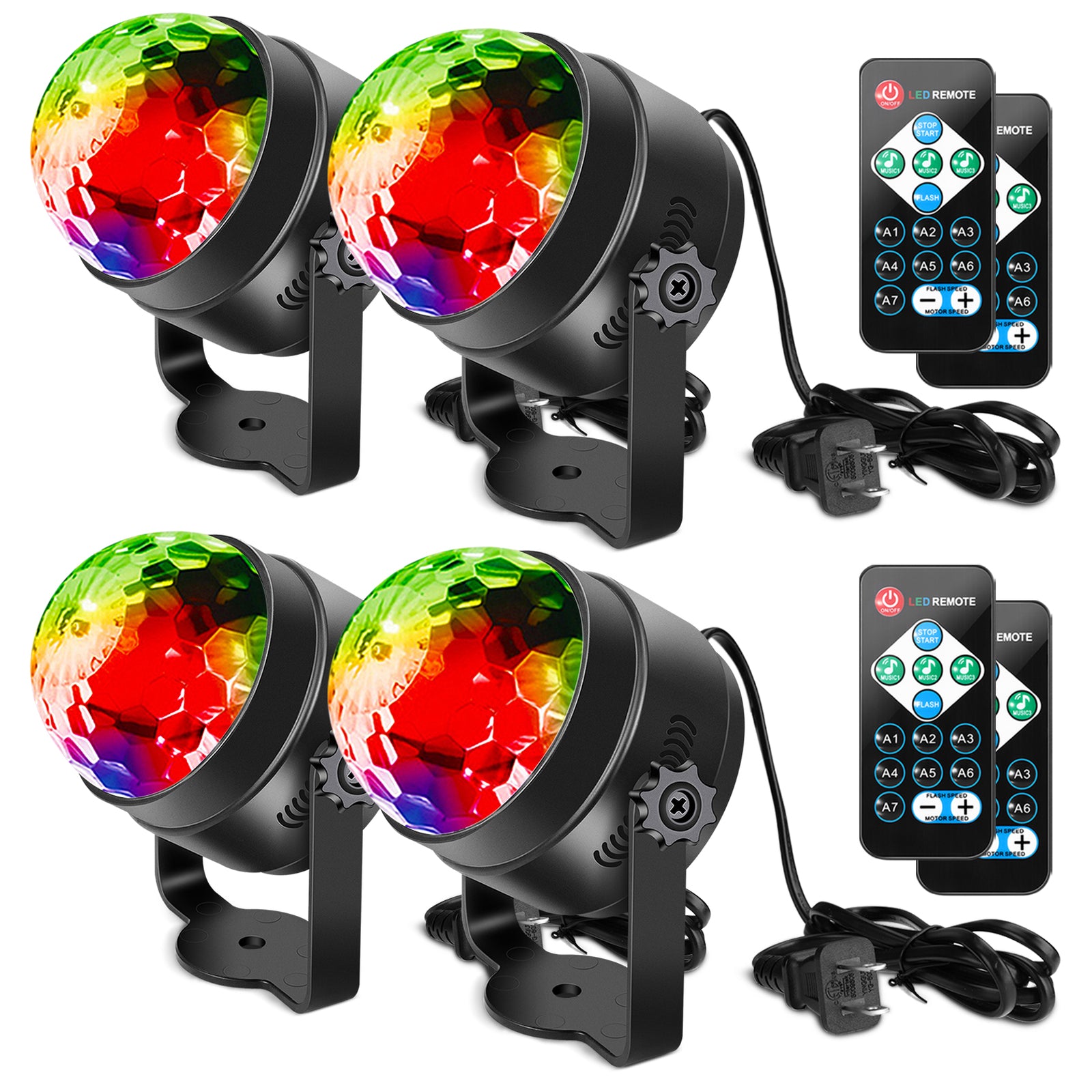 GAOMON 2Pcs Party Disco Ball Lights Sound Activated Strobe Lights